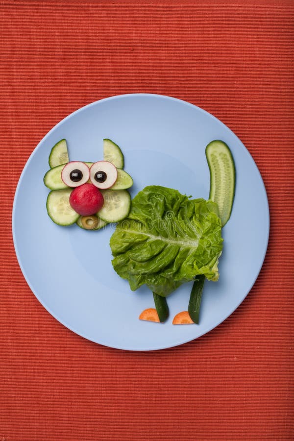 Surprised Cat Made of Vegetables Stock Image - Image of radish, salad ...