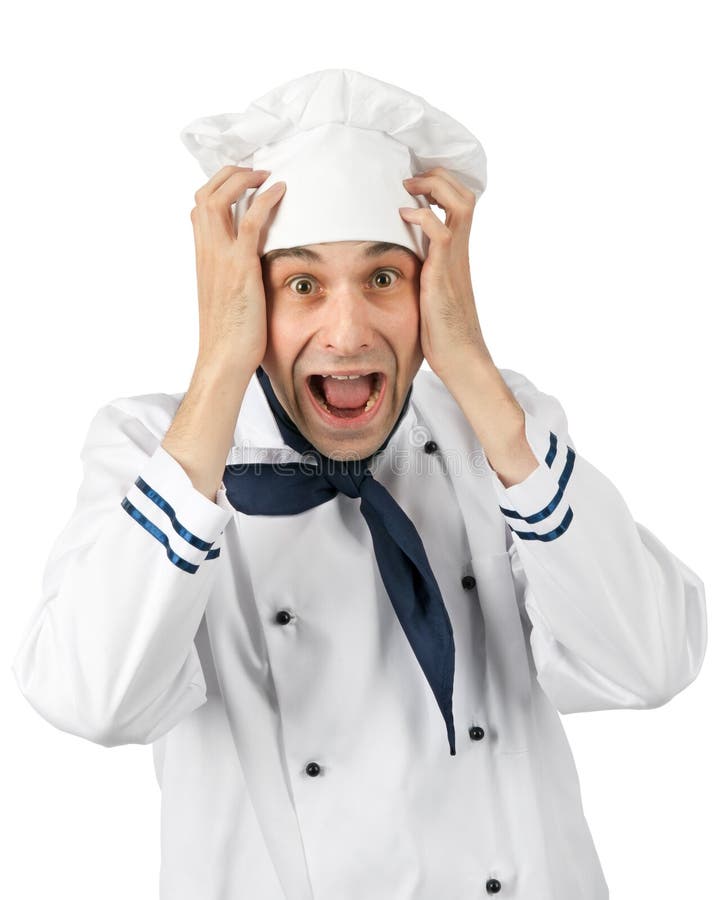 Surprised chef stock image. Image of crazy, cuisine, horrified - 24263139