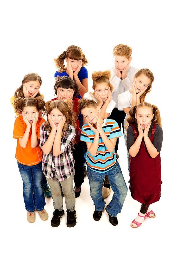 Surprised children stock photo. Image of fear, cute, indoors - 38789940