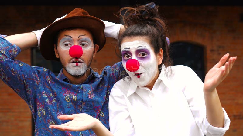 Surprised Clowns is Shocked with Happiness, Rejoicing, Laughing Stock ...