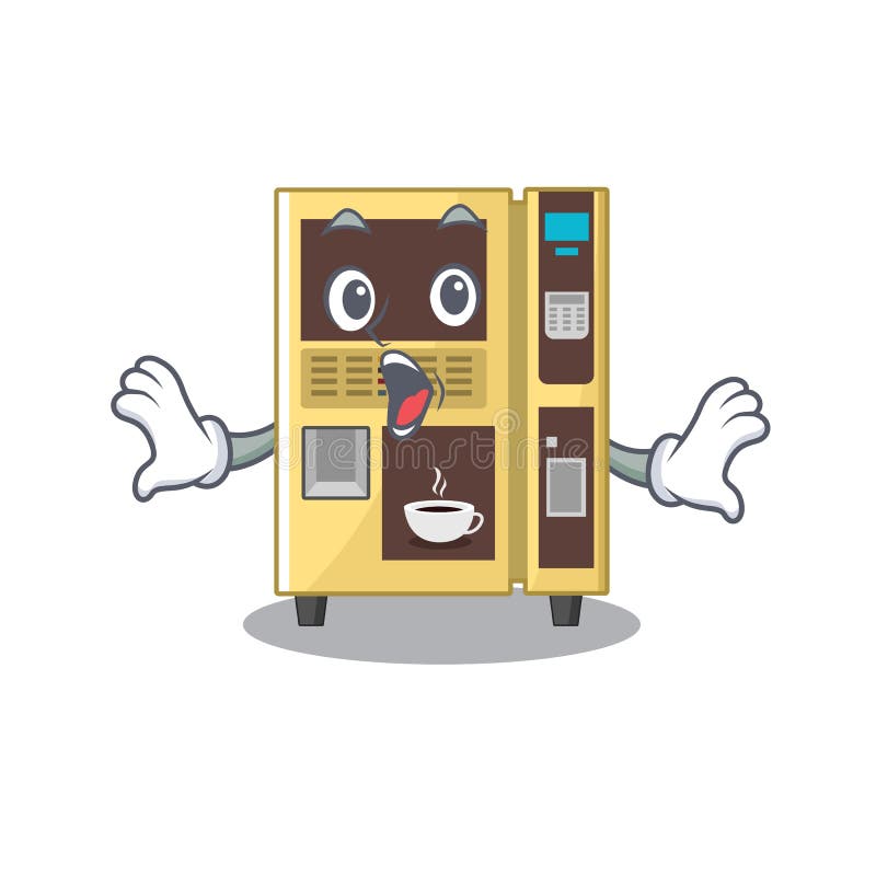 Surprised Coffee Vending Machine in a Karakter Stock Vector ...
