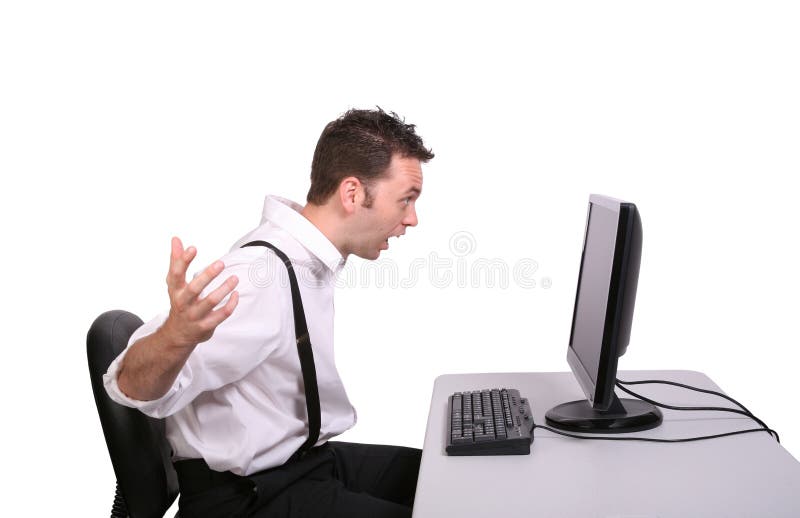 Surprised Computer Worker stock photo. Image of surprise - 5600564