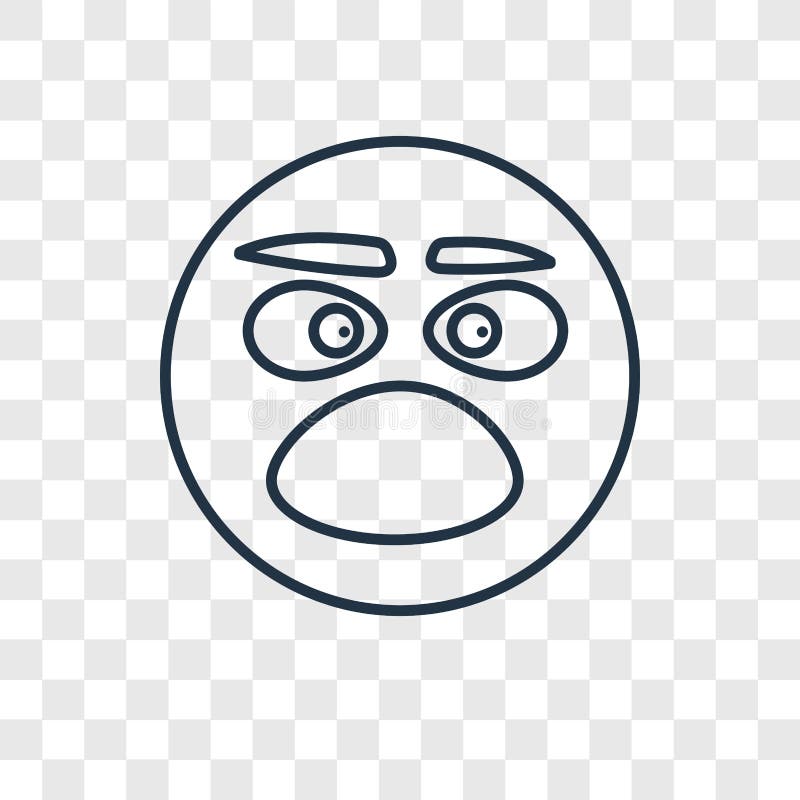 Surprised Concept Vector Linear Icon Isolated on Transparent Background ...