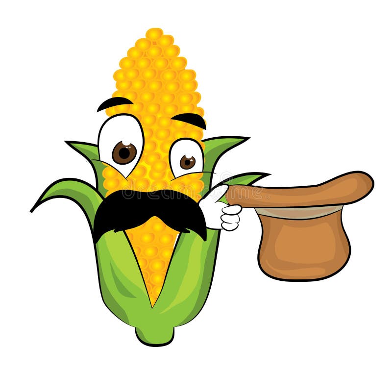 Surprised corn cartoon stock illustration. Illustration of yellow ...