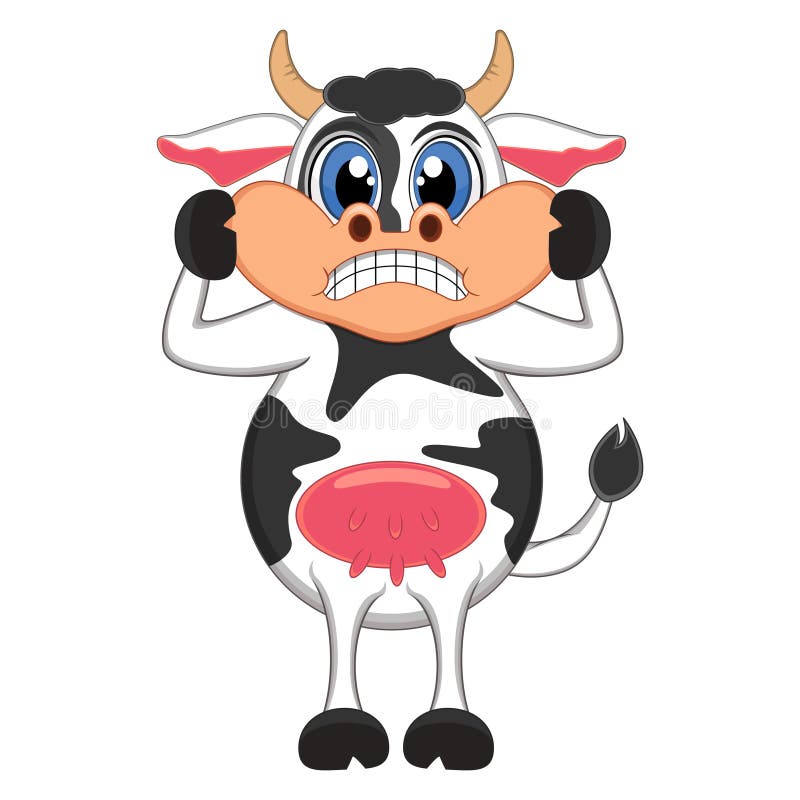 Surprised cow cartoon stock vector. Illustration of bull - 59282131