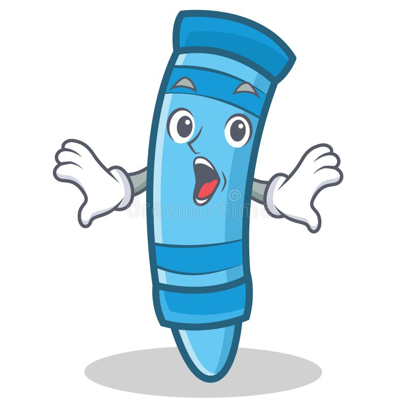 Waving Crayon Character Cartoon Style Stock Vector - Illustration of ...