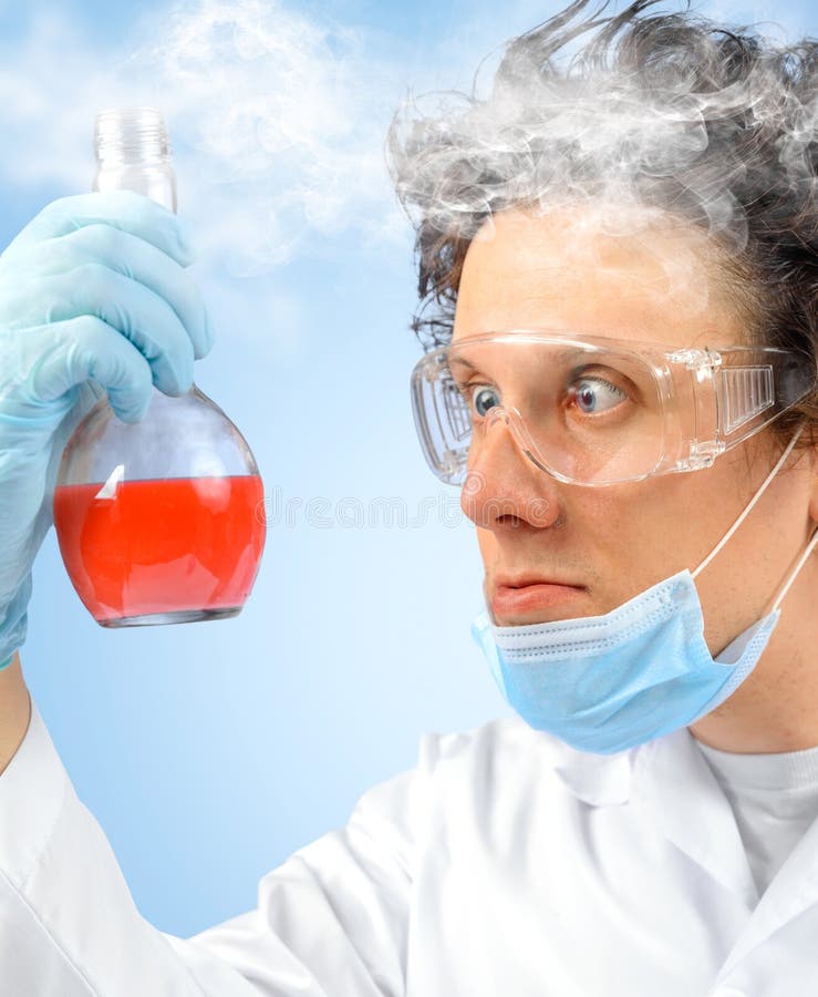 Surprised crazy scientist stock image. Image of male - 39022285