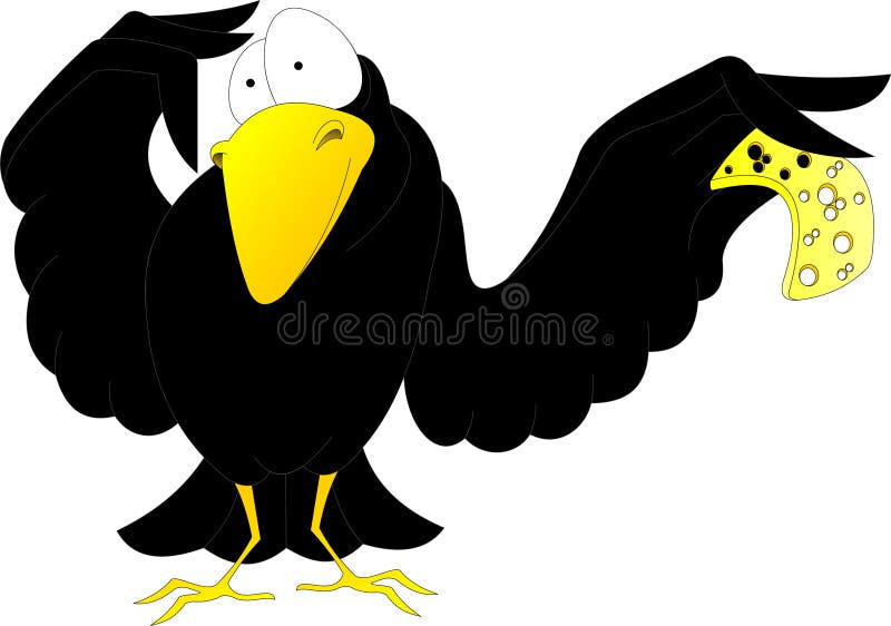 Crow and Cheese Fable Cartoon Illustration Stock Illustration ...