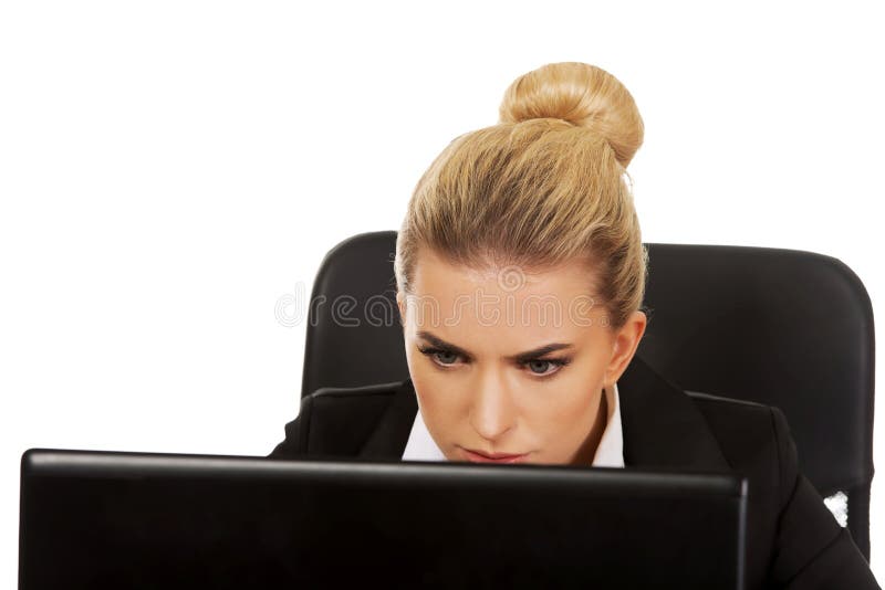 Surprised And Curious Businesswoman Cannot Believe What She Sees In The