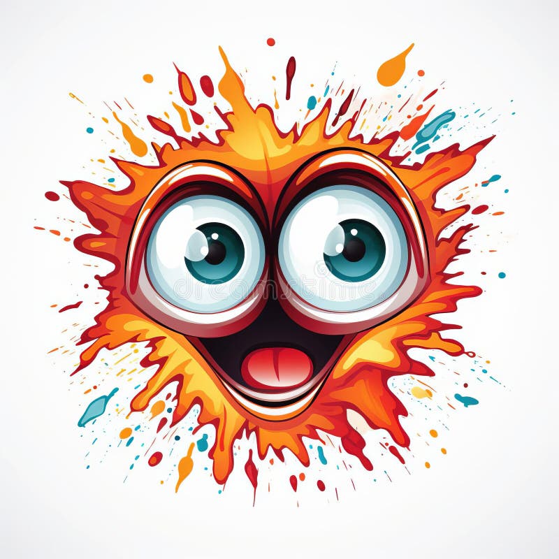 Surprised Face Design on a White Background Template Stock Illustration ...