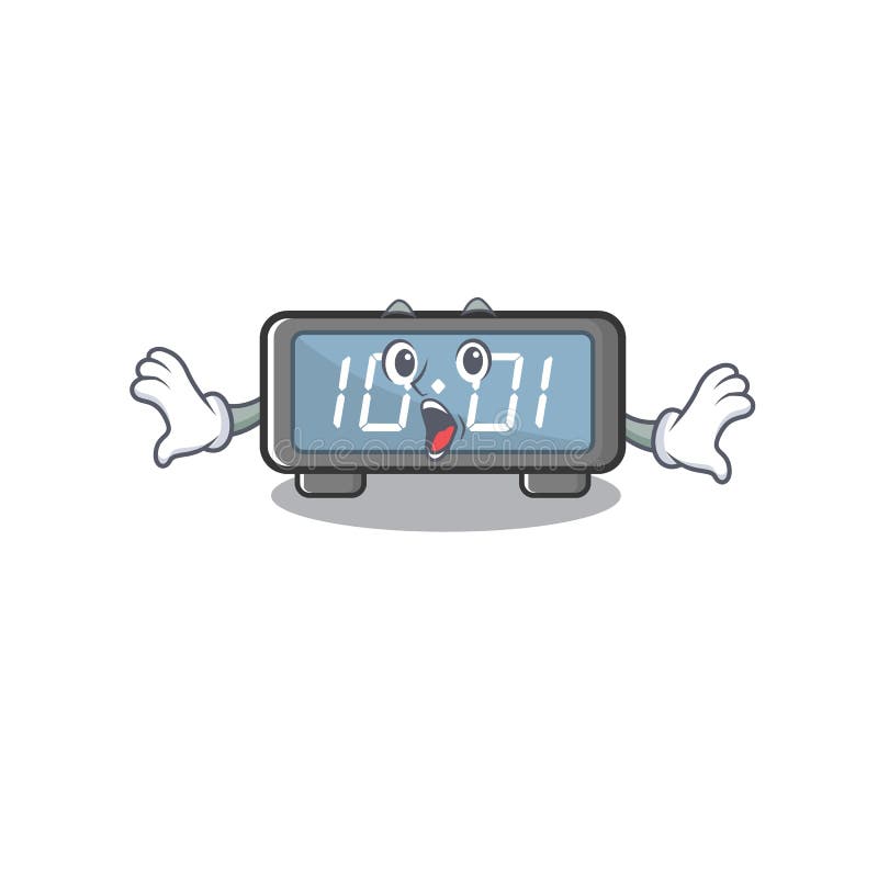 Surprised Digital Clock Cartoon in Character Shape Stock Vector ...