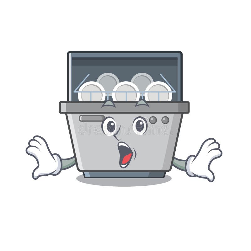 Surprised Dishwasher Machine with the Character Shape Stock Vector ...