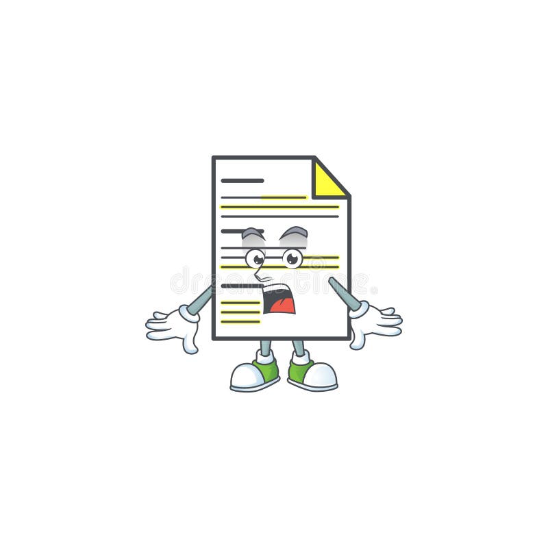 Surprised Document Template with Cartoon Character Shape Stock Vector ...