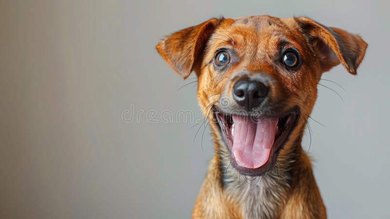 Surprised Dog with Comical Expression on White Background Stock Photo ...