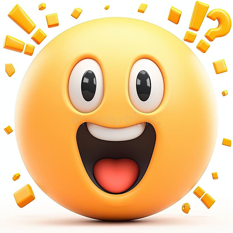 Surprised Emoji with Big Round Eyes and Joyful Expression Stock ...
