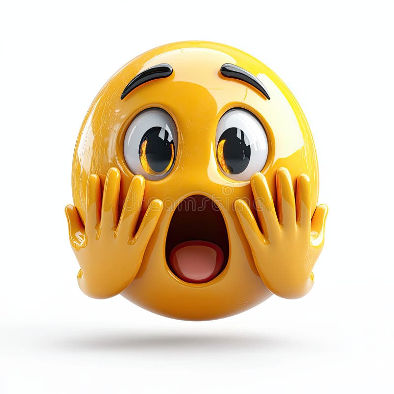 Surprised Emoji Covering Face with Hands, Expressing Shock and ...