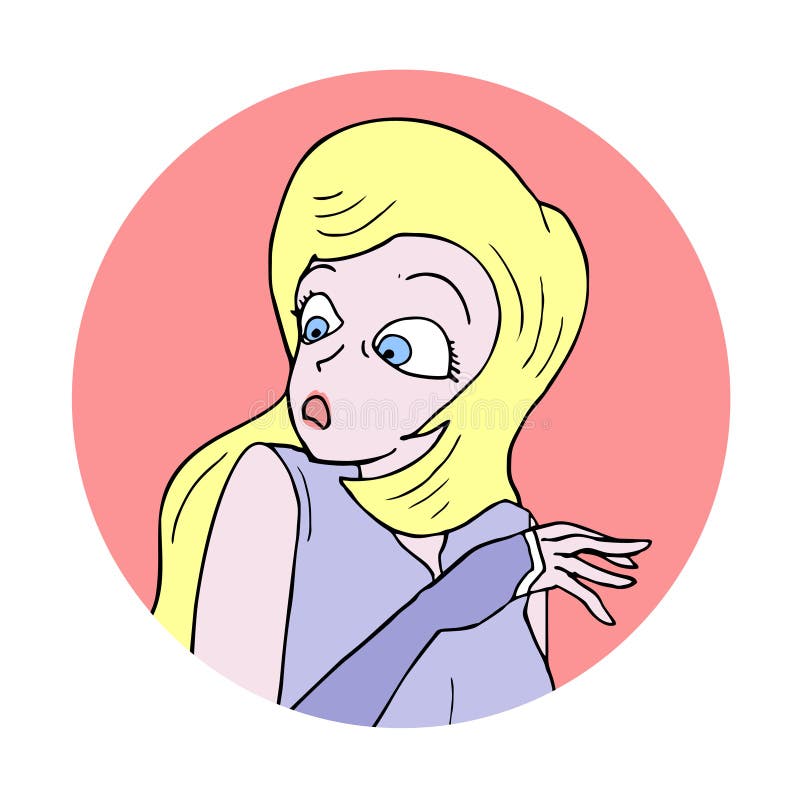 Surprised expression draw stock vector. Illustration of woman - 72109673