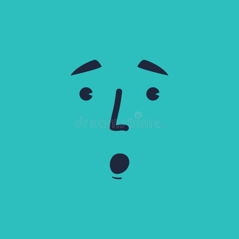 Surprised Face Emoticon. Vector Illustration Decorative Design Stock ...