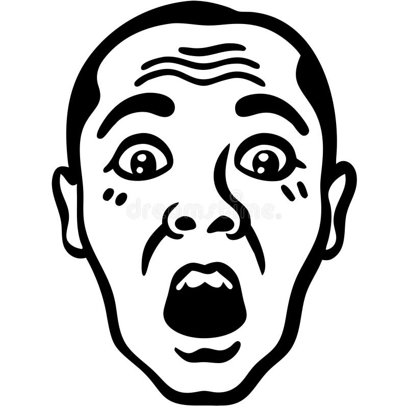 Surprised Face Expression Vector Art for Graphic Design and ...