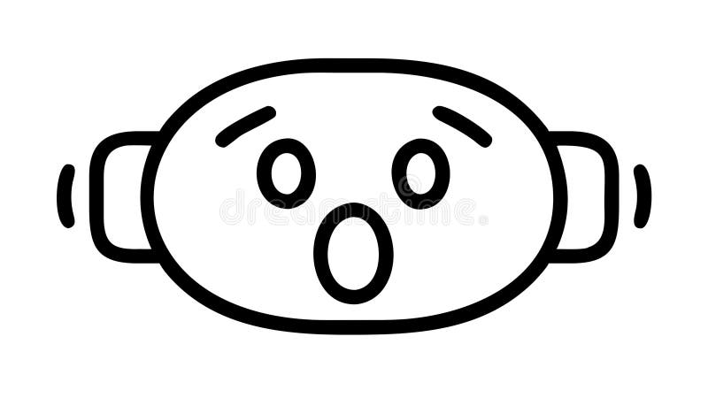 Surprised Face Icon, Emotion Expression Graphic Illustration , Vector ...