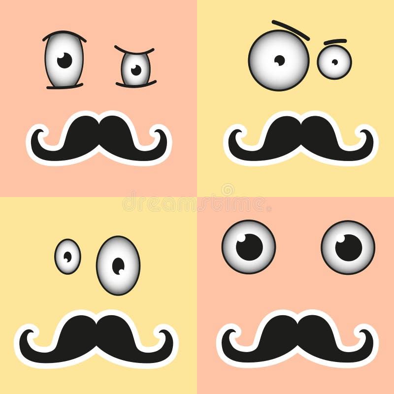 Set of Mustache in Vector EPS Stock Vector - Illustration of mask ...