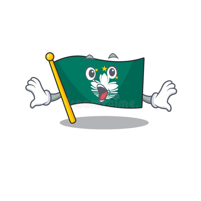 Surprised Flag Macau Face Gesture on Cartoon Style Stock Vector ...