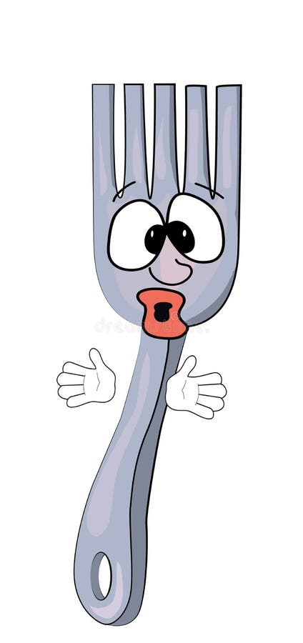Sad fork cartoon stock illustration. Illustration of upset - 48730196