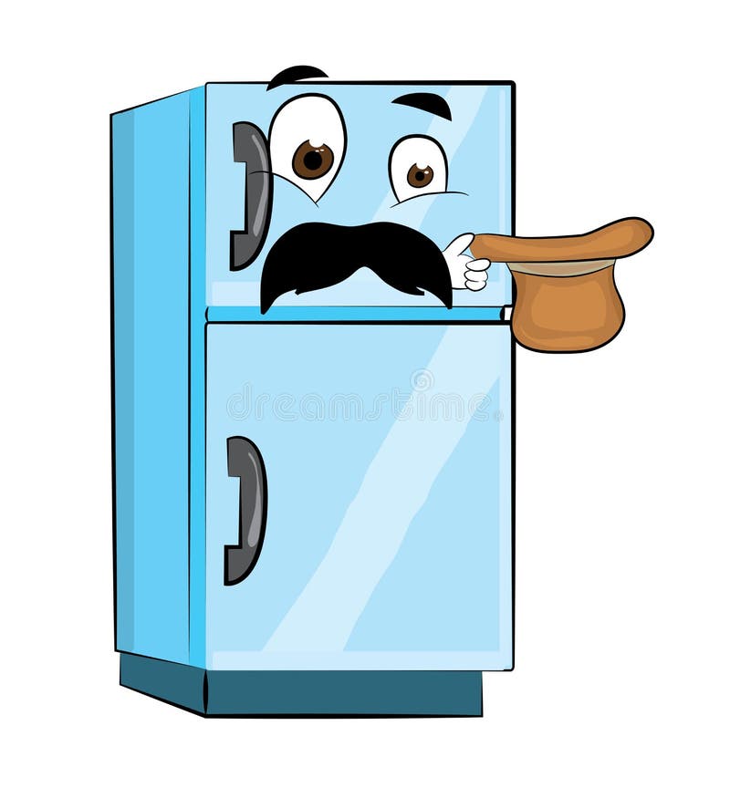 Sad fridge cartoon stock illustration. Illustration of lonely - 47926813