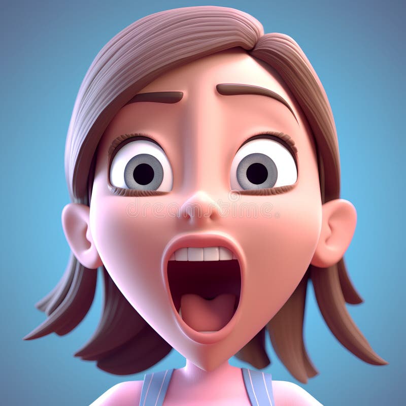 Girl Surprised 3d Stock Illustrations – 266 Girl Surprised 3d Stock ...
