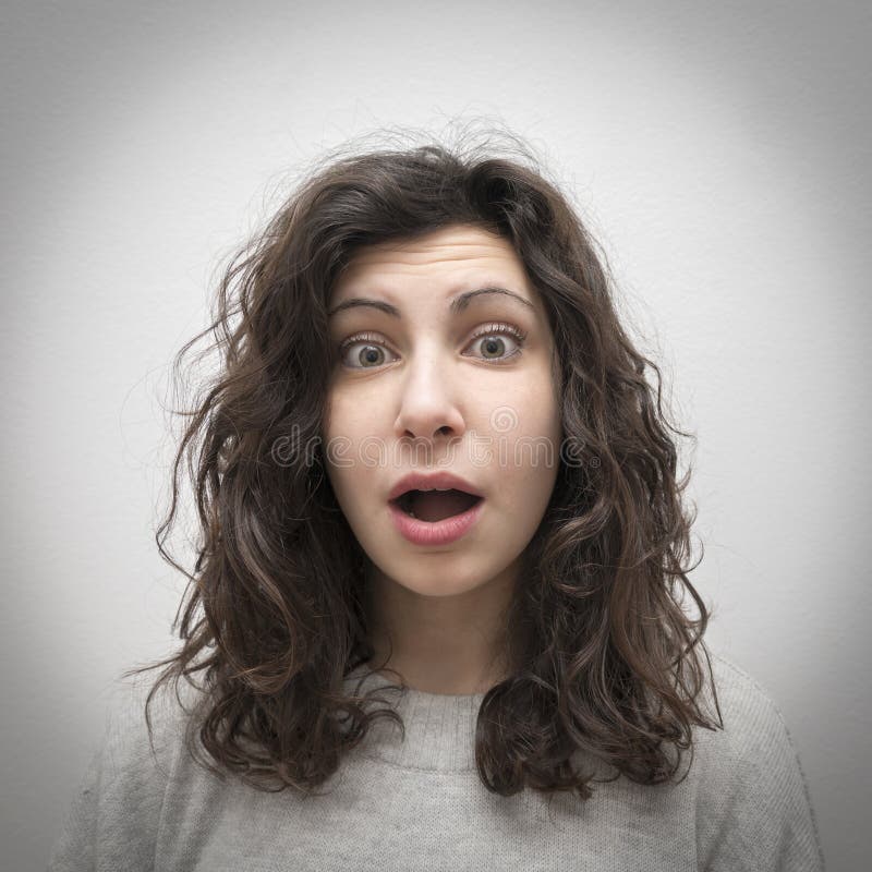 Surprised girl portrait stock image. Image of amazed - 65758295