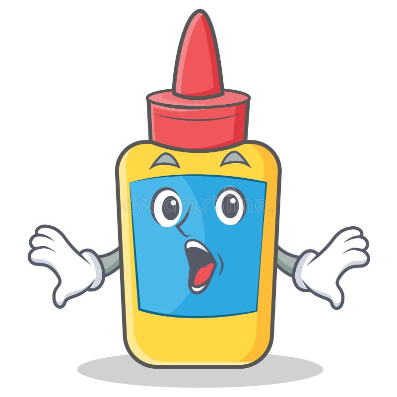 Surprised Glue Stick Isolated on the Mascot Stock Vector - Illustration ...