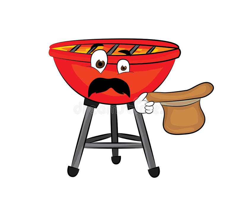 Sad grill cartoon stock illustration. Illustration of isolated - 49313466
