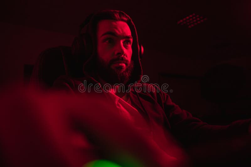 Surprised Hacker in Dark Room Stock Image - Image of breaking, malware ...