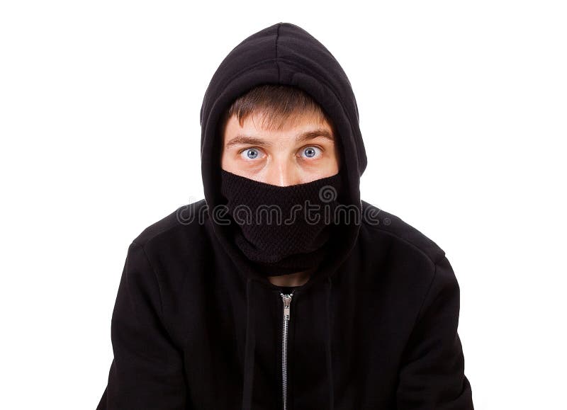 Surprised Hacker Portrait stock photo. Image of closeup - 246316054