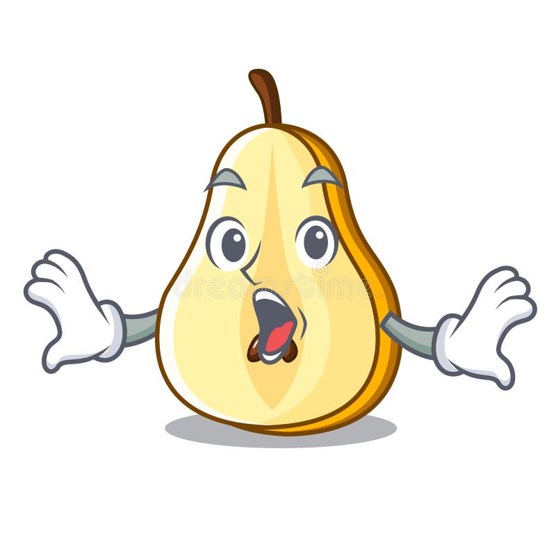 Surprised Half of Pear Isolated on Cartoon Stock Vector - Illustration ...