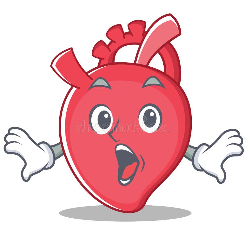 Surprised Heart Cartoon Icon Stock Illustration - Illustration of ...