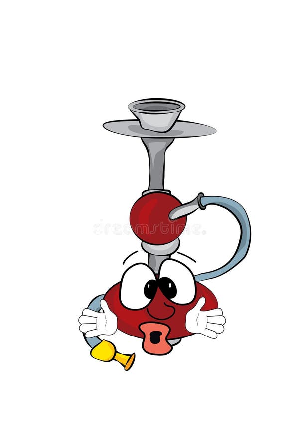 Surprised hookah cartoon stock illustration. Illustration of astounded ...