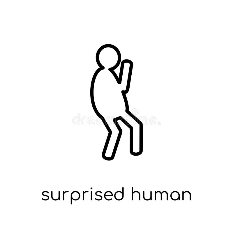Shocked Human Icon. Trendy Modern Flat Linear Vector Shocked Hum Stock ...