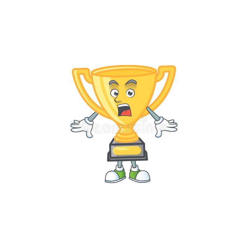 Surprised Icon Character Gold Trophy with Mascot Stock Vector ...