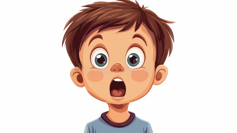 Surprised Kid Isolated Vector Illustration - Expression of Amazement ...