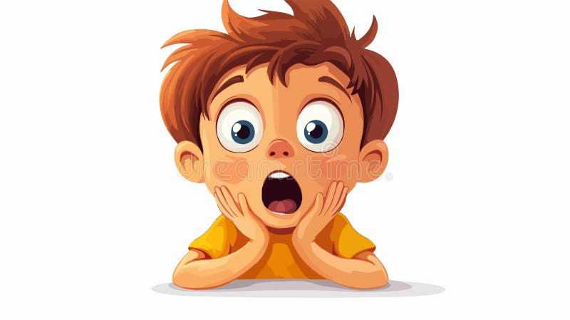 Surprised Kid Isolated Vector Illustration - Expression of Amazement ...
