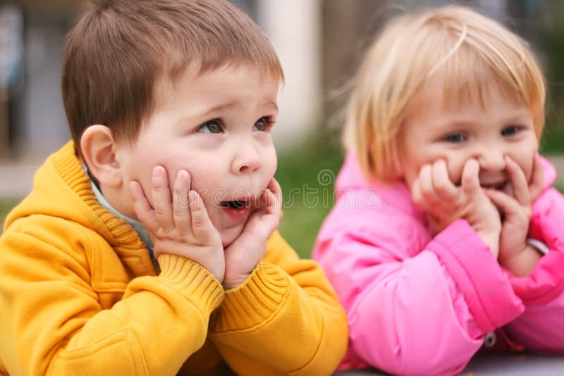 Surprised kids stock image. Image of looking, carefree - 14474291