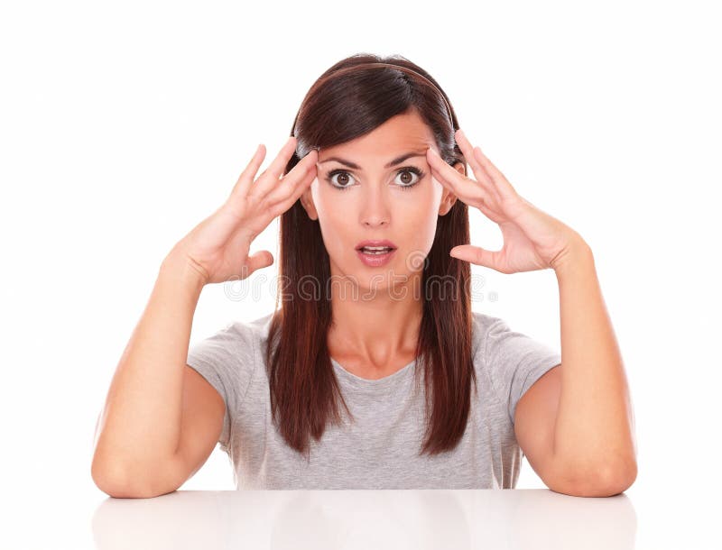 Surprised Latin Woman Asking a Question Stock Image - Image of person ...