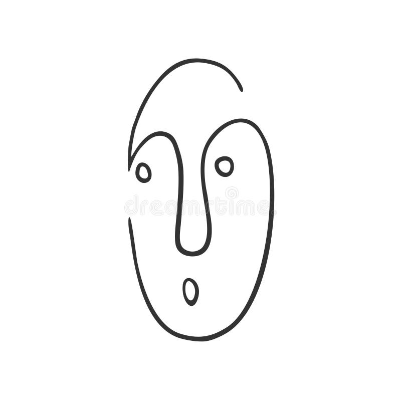 Surprised Lines Art Face Draw Stock Vector - Illustration of fashion ...