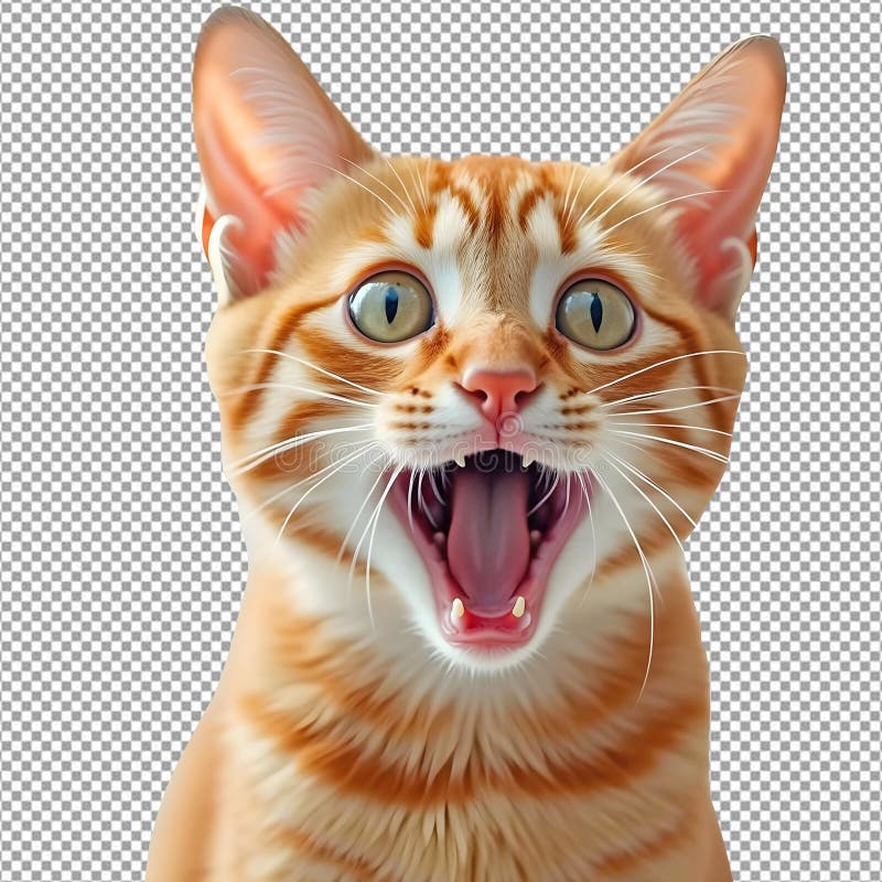 A Surprised-Looking Orange Tabby Cat with Wide Eyes and an Open Mouth ...