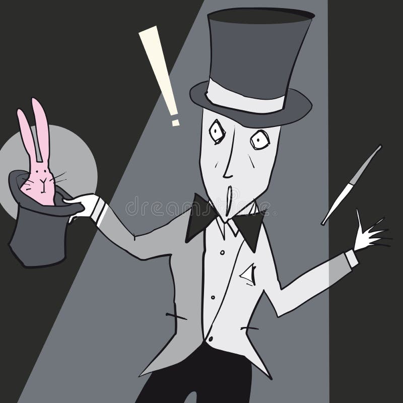 Surprised magician stock vector. Illustration of crude - 54266434