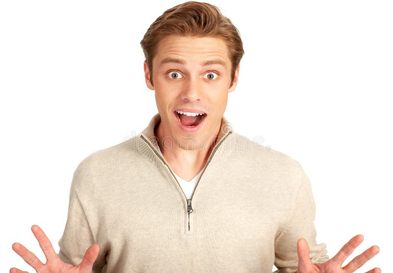 Happy surprised man stock photo. Image of looking, business - 30751530