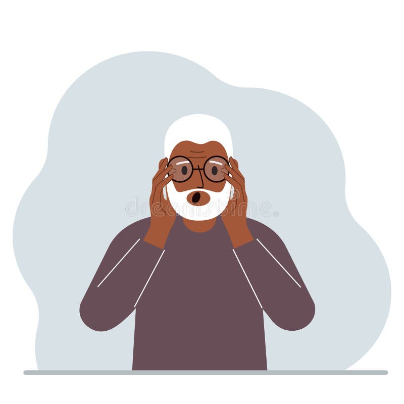Surprised Man with Glasses. Vision Problem Concept Stock Vector ...