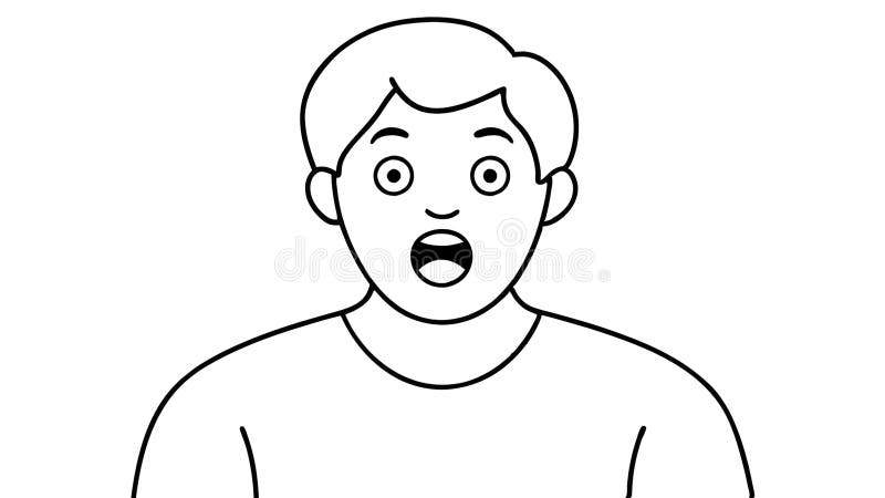 Line Drawing Surprised Stock Illustrations – 5,802 Line Drawing ...