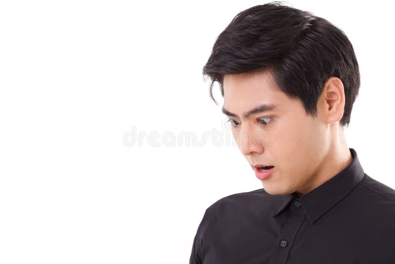 Surprised man looking down stock image. Image of standing - 54263487
